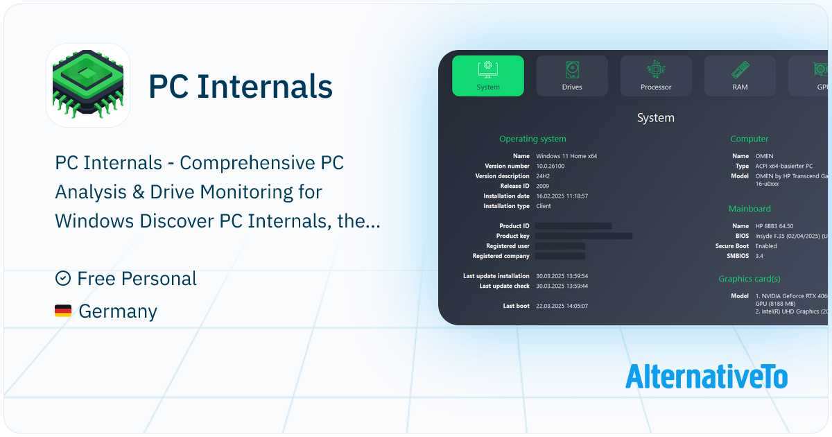 PC Internals: Monitor hardware, analyze system information and run SSD ...