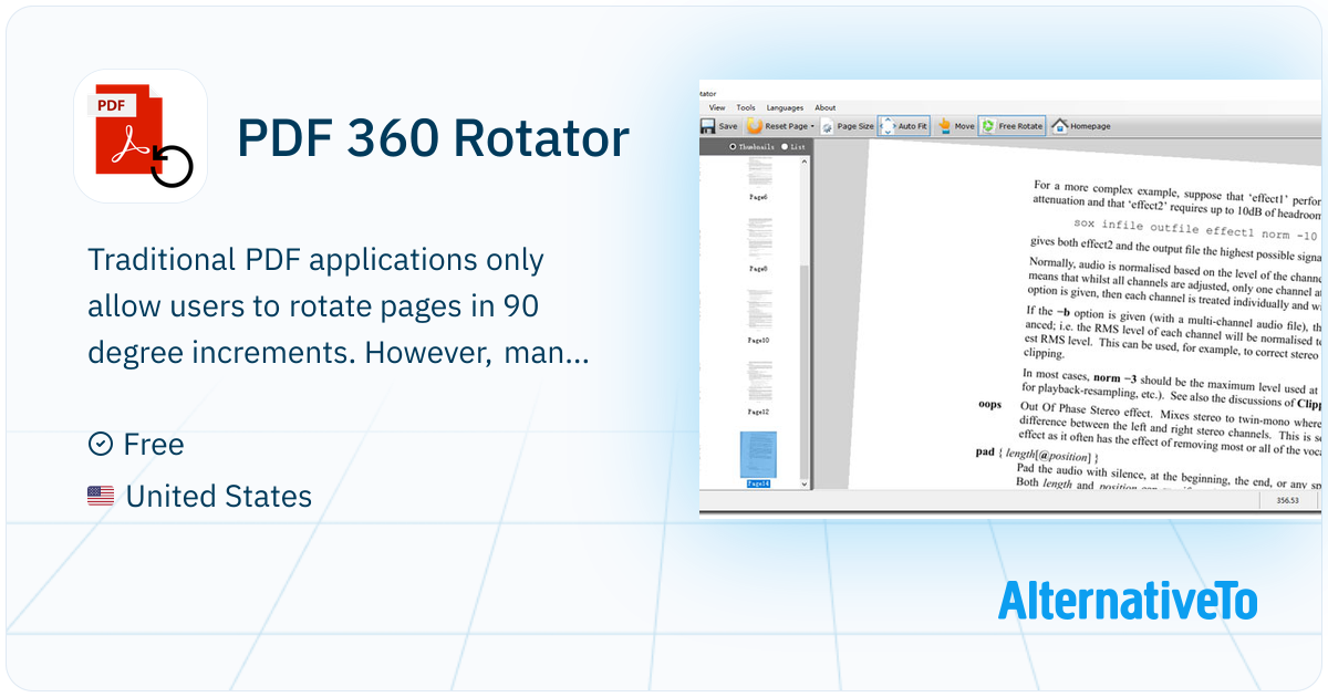 PDF 360 Rotator: Small Windows PDF freeware that rotates PDF pages by ...