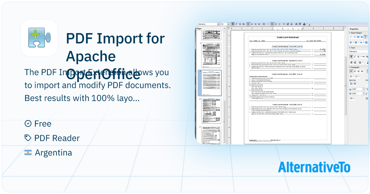 PDF Import for Apache OpenOffice: The PDF Import Extension allows you ...