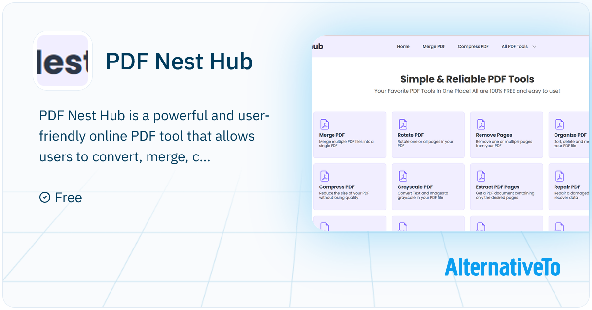 PDF Nest Hub: Free online tool for converting, merging, compressing ...