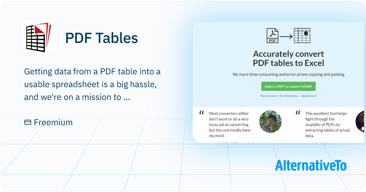 PDF Tables: Effortlessly convert PDF tables into Excel spreadsheets ...