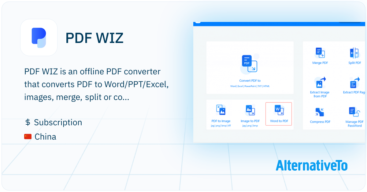 PDF WIZ: Offline PDF converter that converts | AlternativeTo