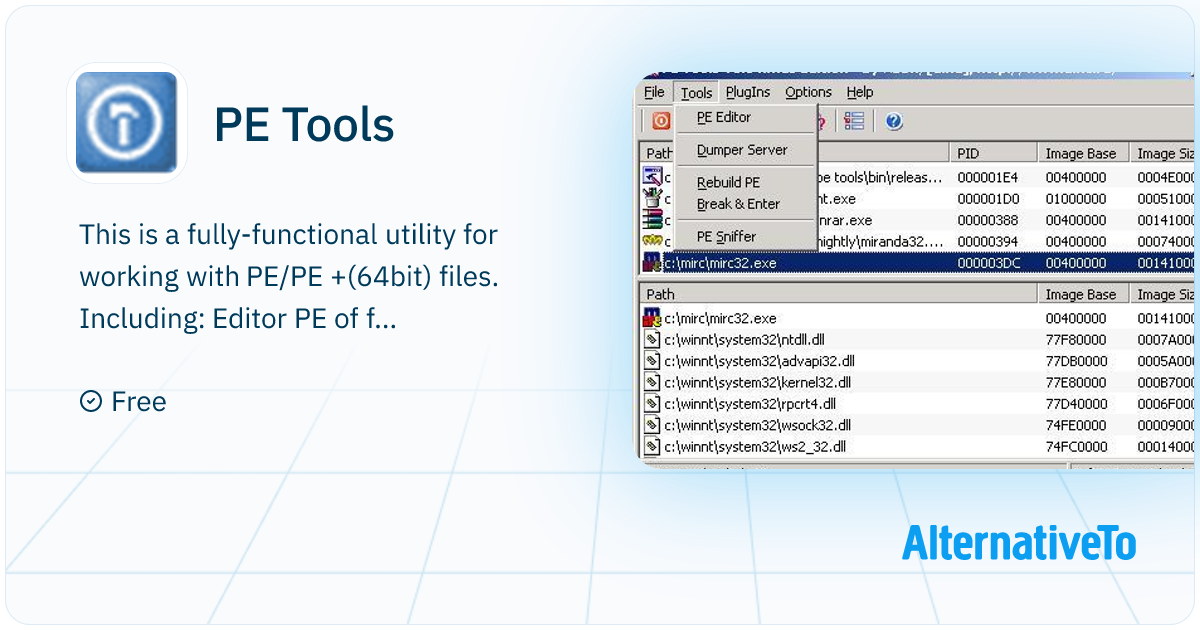 PE Tools: This is a fully-functional utility for working | AlternativeTo