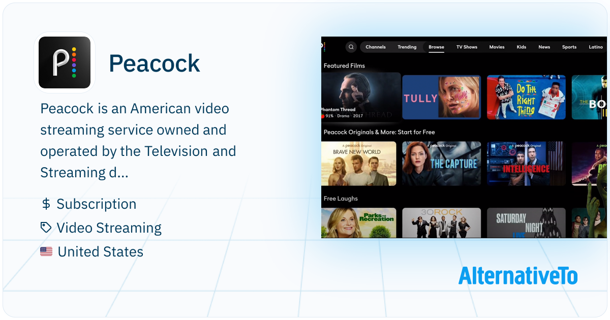 Peacock: A video streaming service owned and operated by NBCUniversal ...