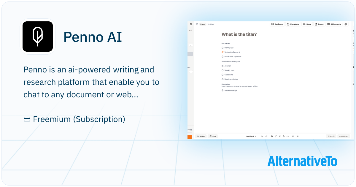 Penno AI: Penno is an ai-powered writing and research platform that ...