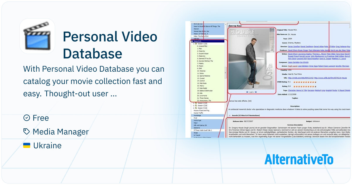 Personal Video Database: With Personal Video Database you can catalog ...