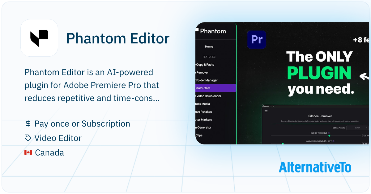 Phantom Editor: AI-powered plugin for Adobe Premiere Pro that reduces ...