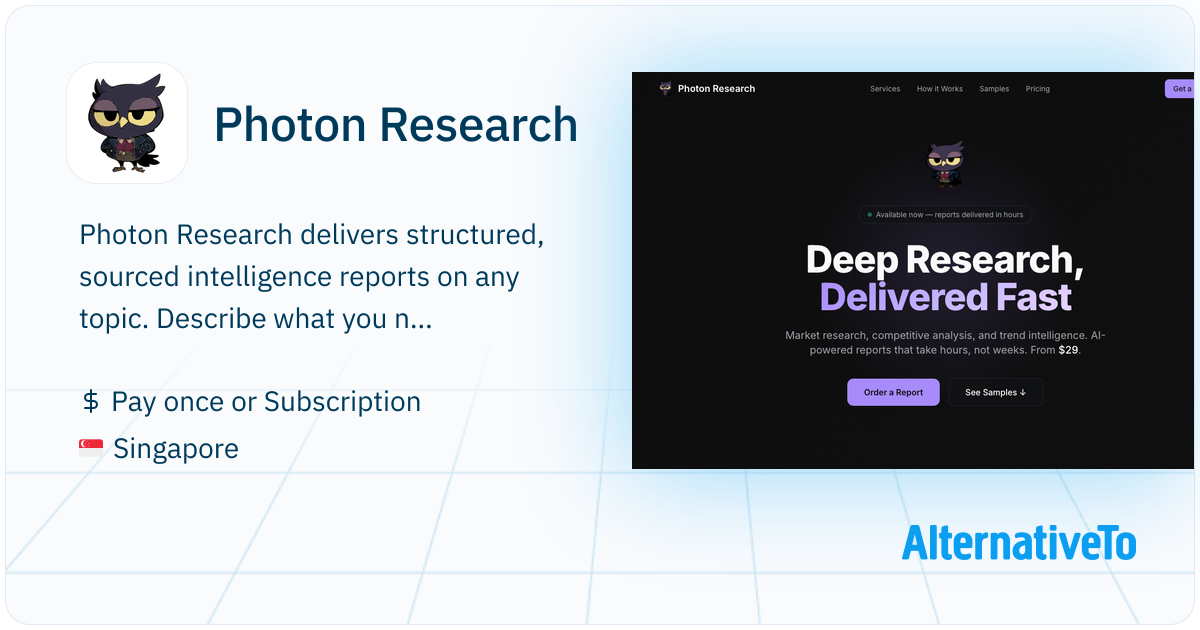 Photon Research: AI-powered market research and competitive analysis ...