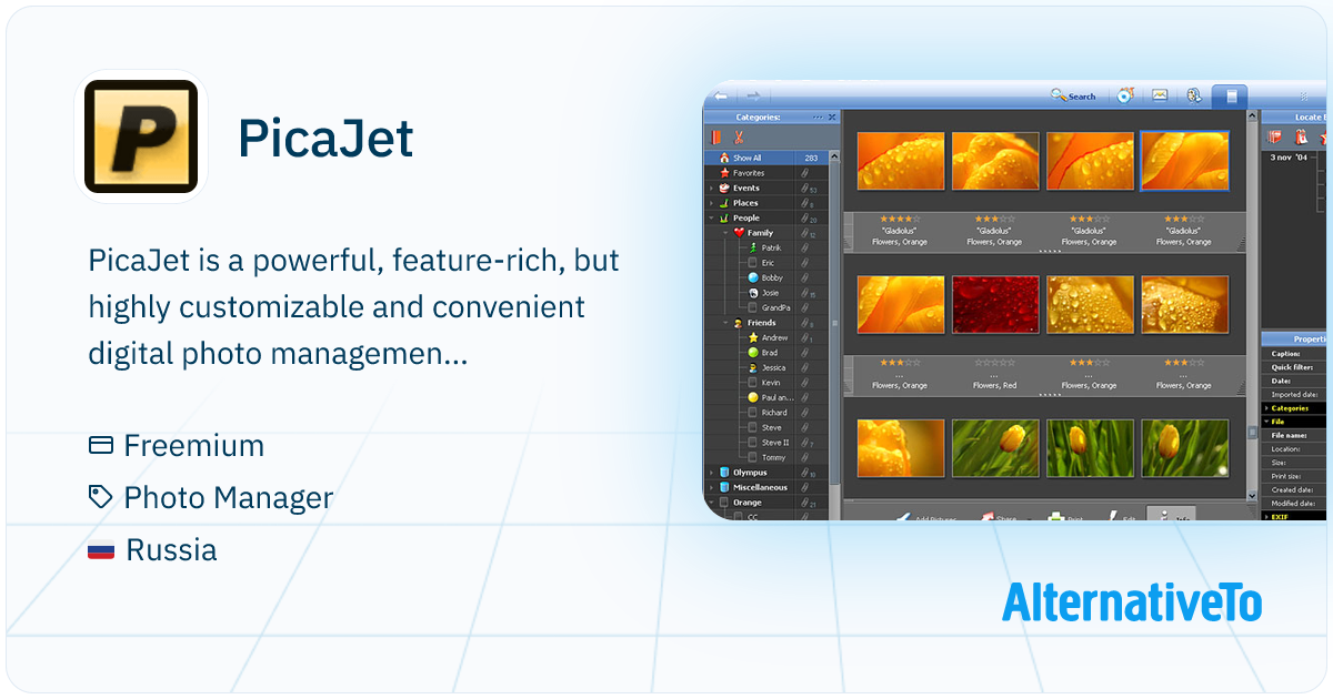 PicaJet: Digital Photo Manager with extremely easy tagging feature ...