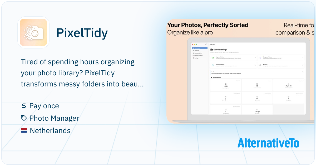 PixelTidy: Smart photo organization for Mac | AlternativeTo