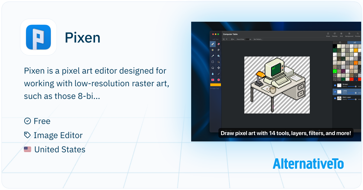 Pixen: Pixel art editor designed for working | AlternativeTo