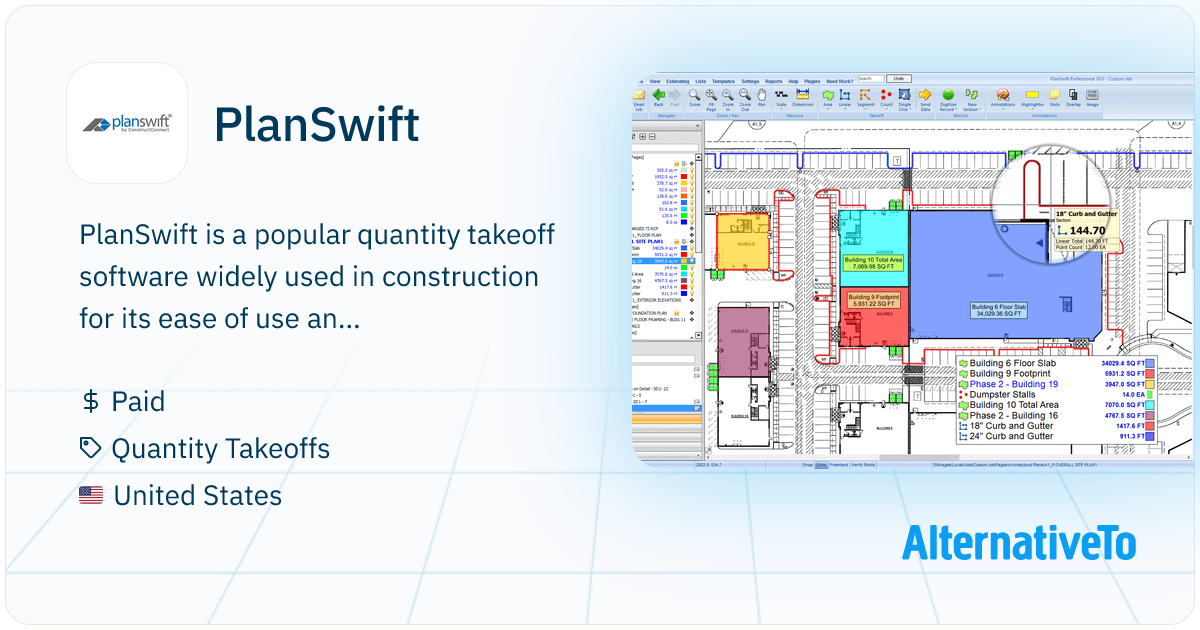PlanSwift: Popular software for 2D and 3D quantity takeoffs, known for ...