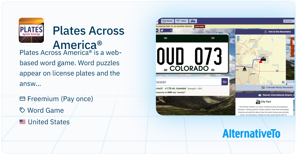 Plates Across America®: Web-based word game | AlternativeTo