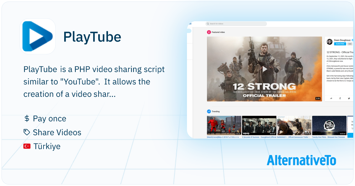 PlayTube: PHP video sharing script with live streaming, 4K video, and ...