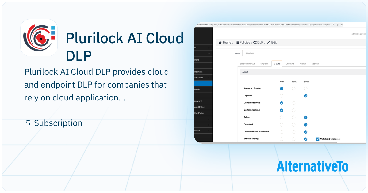 Plurilock AI Cloud DLP: Provides cloud and endpoint DLP for Google ...