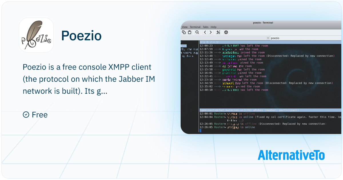Poezio: Console (TUI) XMPP client | AlternativeTo
