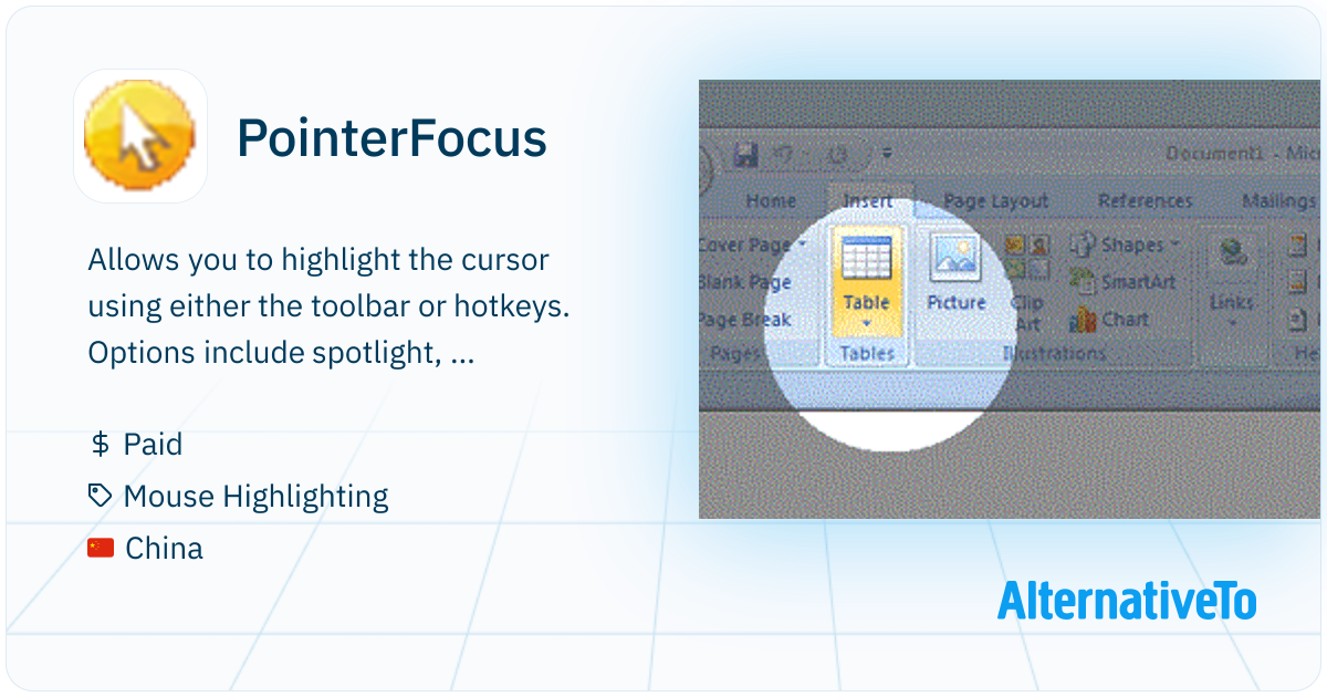 PointerFocus: Allows you to highlight the cursor using either ...