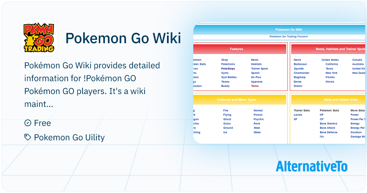 Pokemon Go Wiki: Massive database of Pokémon Go information in wiki ...