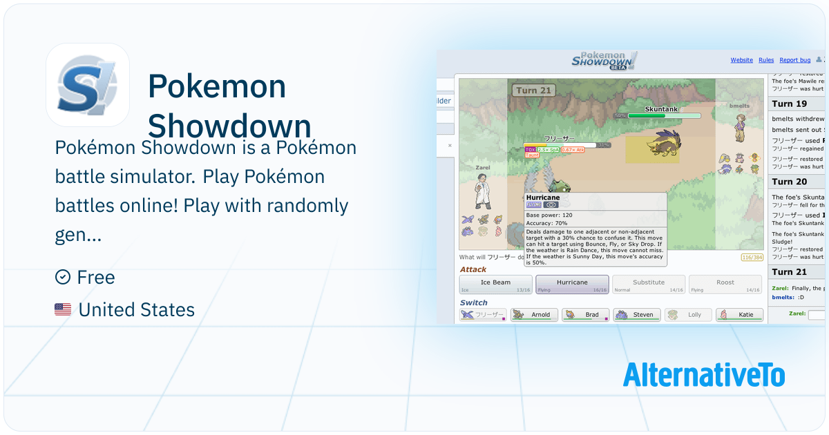 Pokemon Showdown: Pokémon Showdown is a Pokémon battle | AlternativeTo