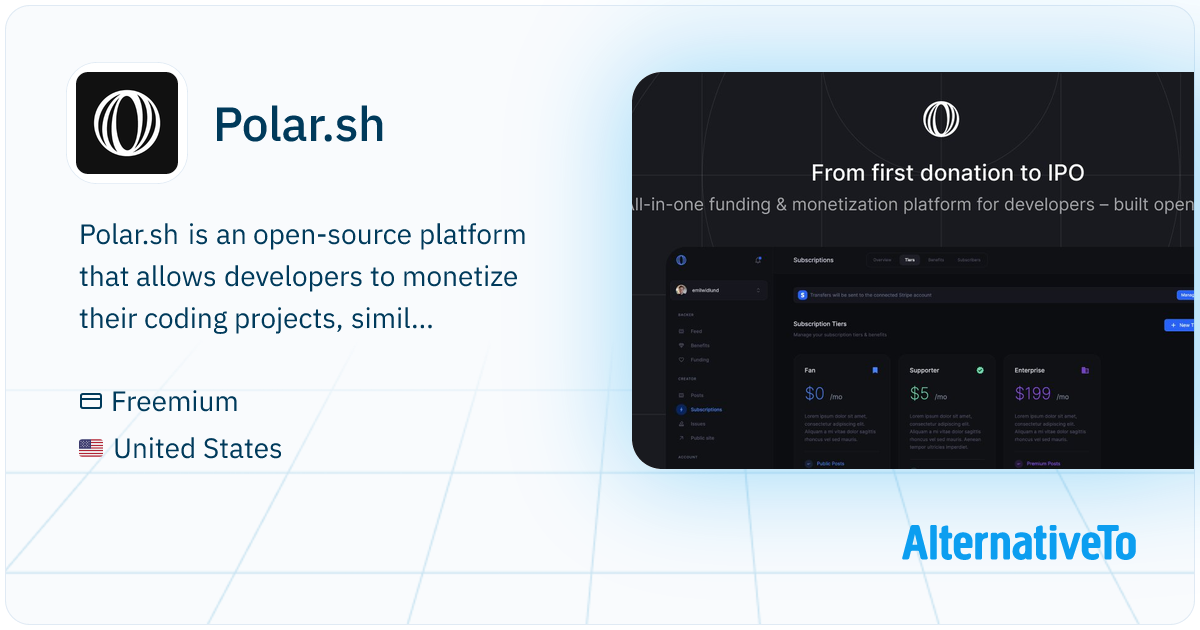 Polar.sh: Open source dev monetization platform | AlternativeTo