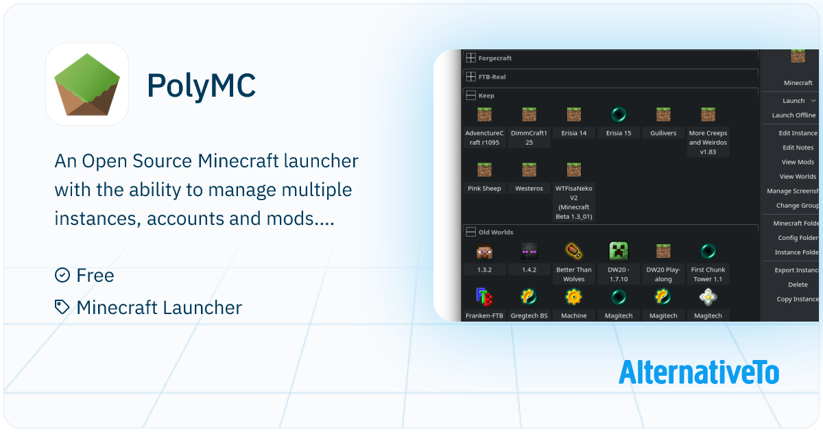 PolyMC: Fork of MultiMC with additional features like mod downloading ...