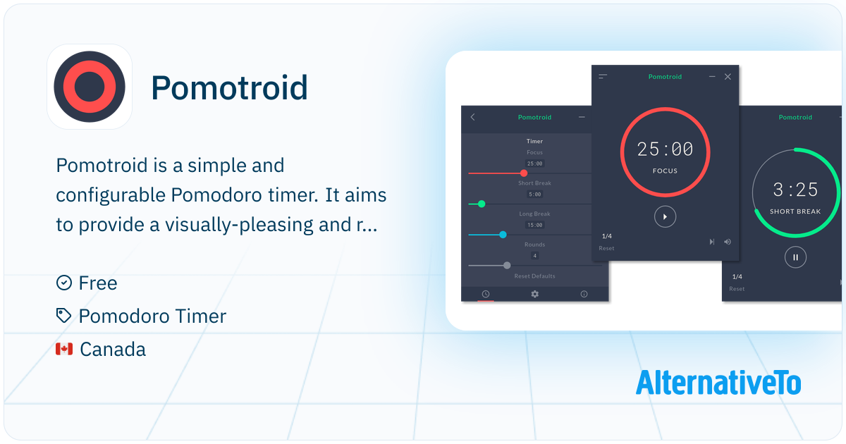 Pomotroid: Beautiful Desktop Cross-Platform Pomodoro Timer, powered by ...