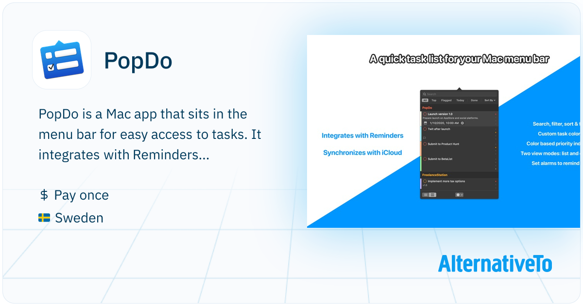 PopDo: Mac app that sits in the menu bar for | AlternativeTo