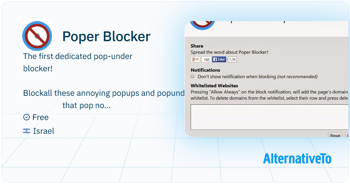 Poper Blocker: The first dedicated pop-under blocker! | AlternativeTo