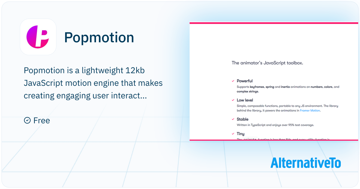 Popmotion: Lightweight 12kb JavaScript motion engine that makes ...