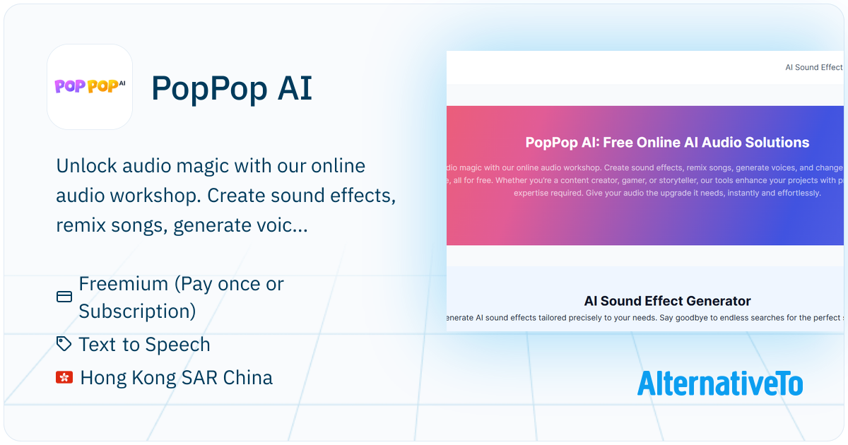 PopPop AI - Free AI Audio Toolbox: Free online AI text-to-speech, vocal ...