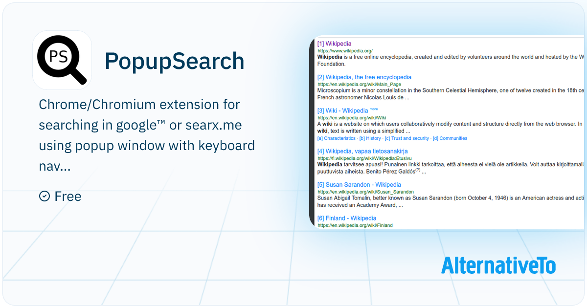 PopupSearch: Chrome extension for searching in google or searx ...