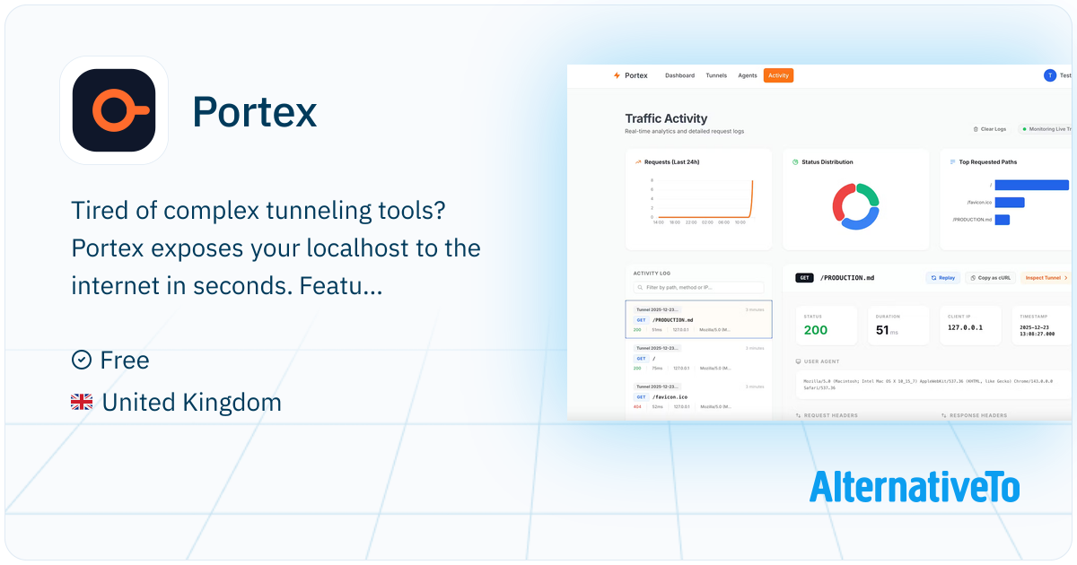 Portex: Your Localhost, Online in Seconds | AlternativeTo