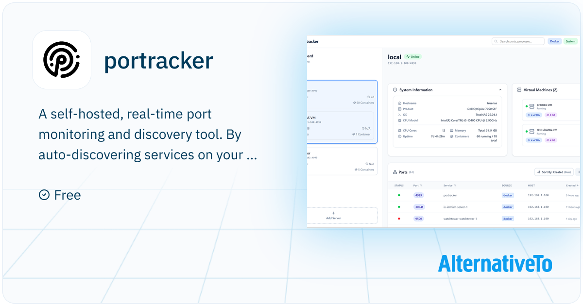 portracker: A self-hosted, real-time port monitoring and discovery tool ...