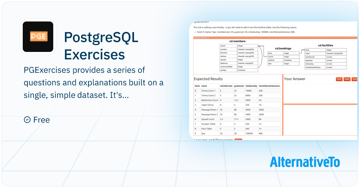 PostgreSQL Exercises: Learn SQL through easy-to-follow, interactive ...