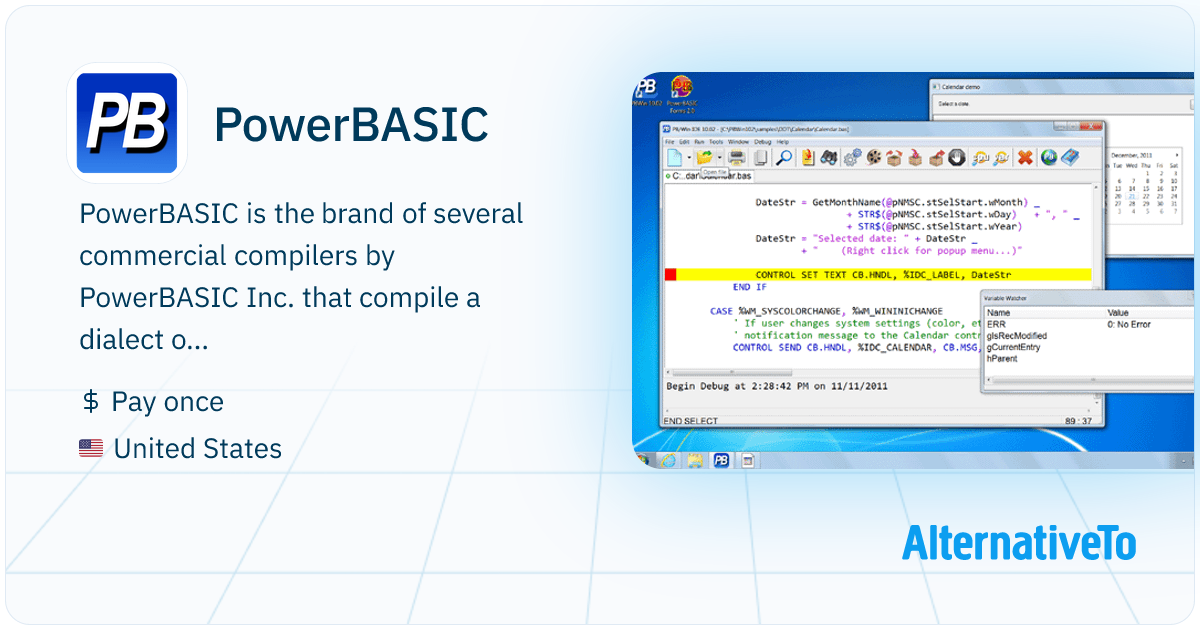 PowerBASIC: Formerly Turbo Basic, is the brand of several commercial ...