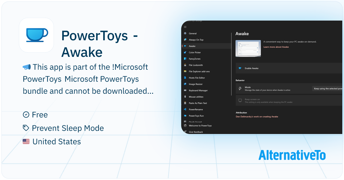 PowerToys - Awake: PowerToys Awake is a tool for Windows designed to ...