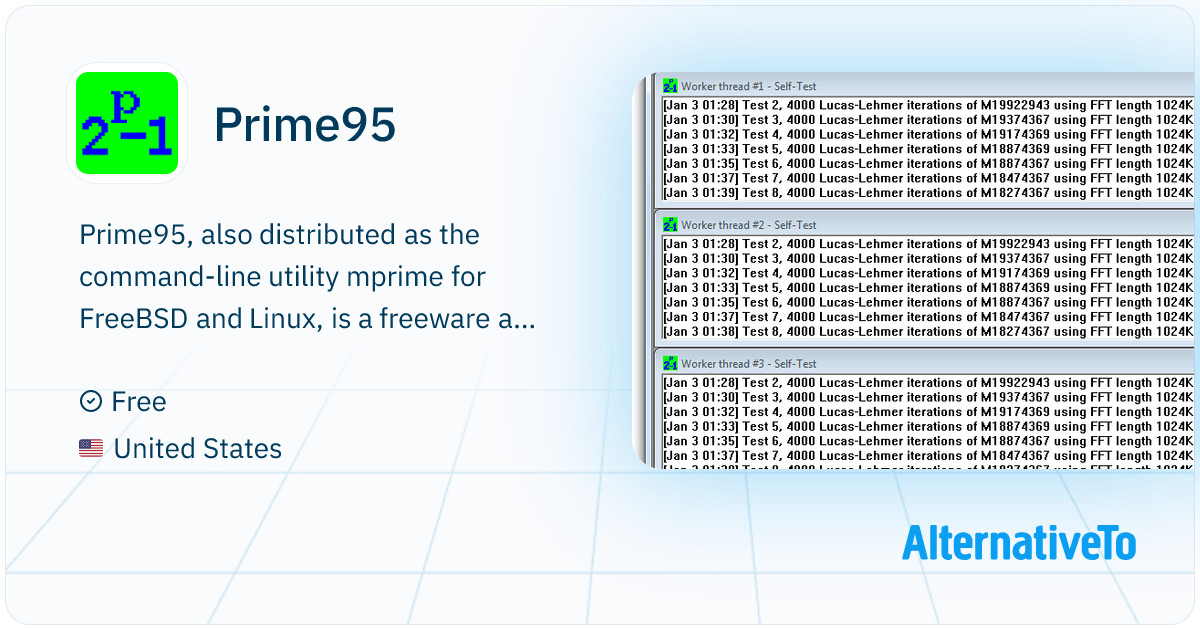 Prime95: Program that searches for new Mersenne prime numbers ...