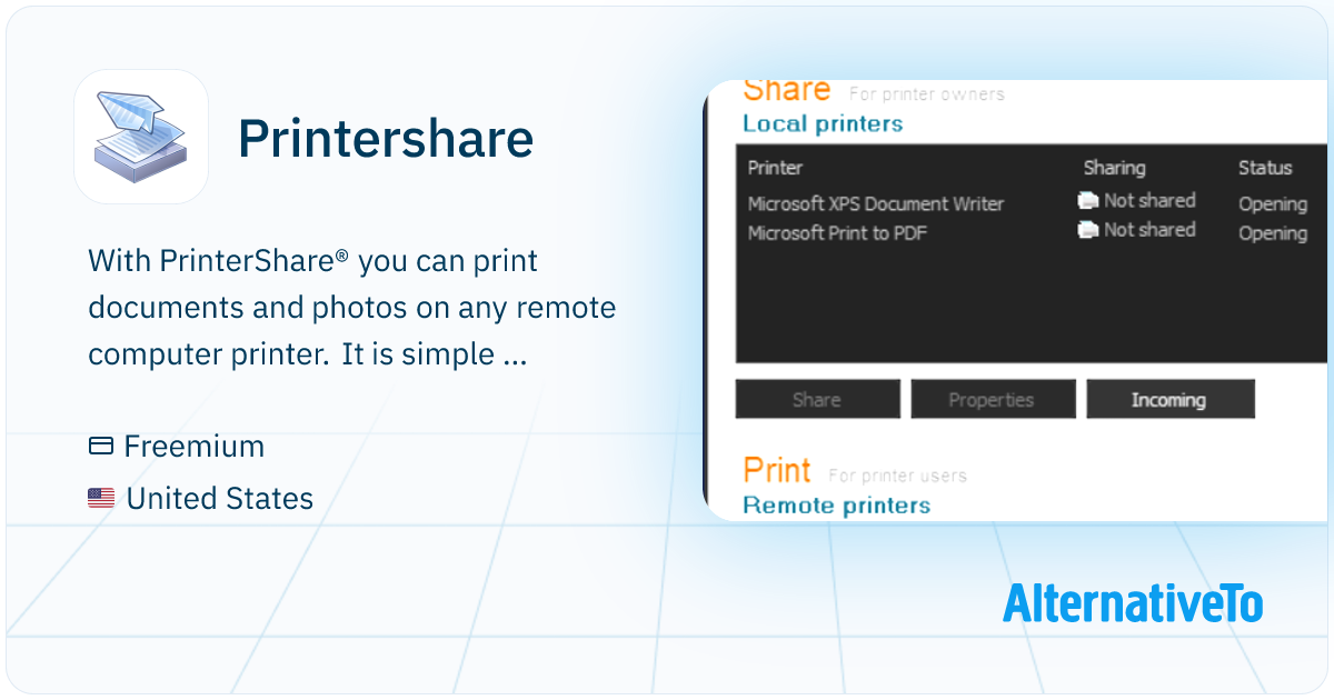 Printershare: With PrinterShare® you can print documents | AlternativeTo