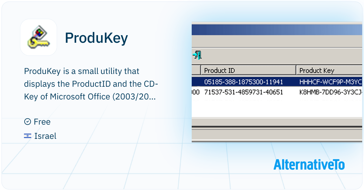 ProduKey: Small utility that displays the | AlternativeTo