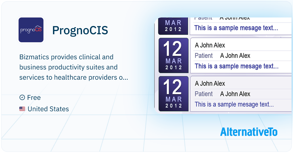 PrognoCIS: Bizmatics provides clinical and business | AlternativeTo