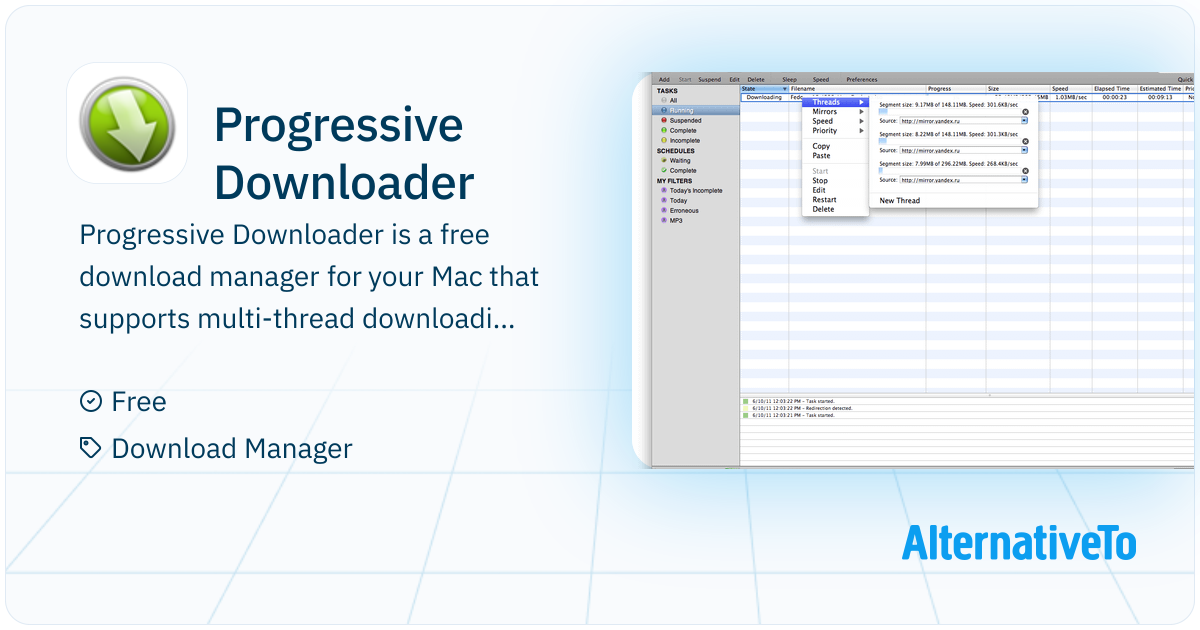 Progressive Downloader: Free download manager | AlternativeTo