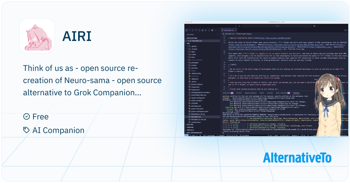 AIRI: Self hosted, you owned Grok Companion, a container of souls of ...