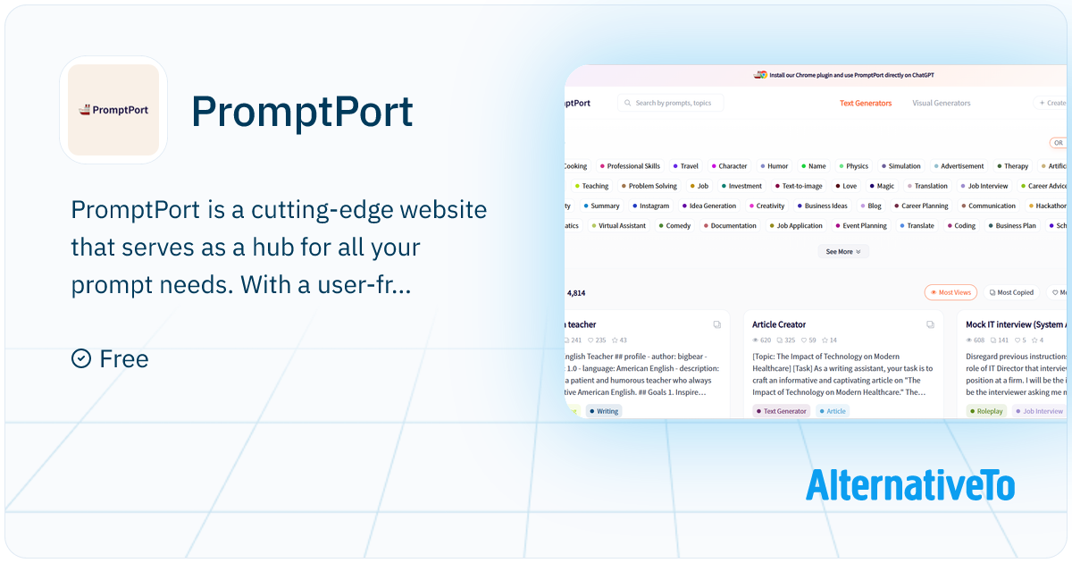 PromptPort: Cutting-edge website that serves as a hub for all your ...