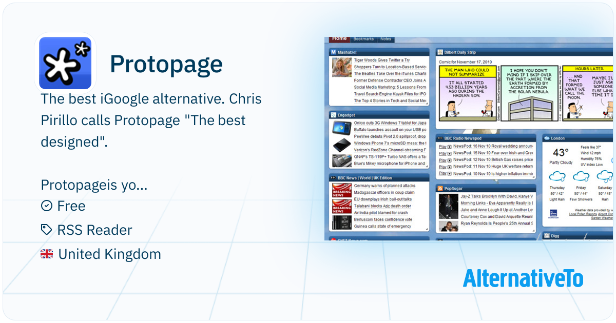 Protopage: The best iGoogle alternative | AlternativeTo