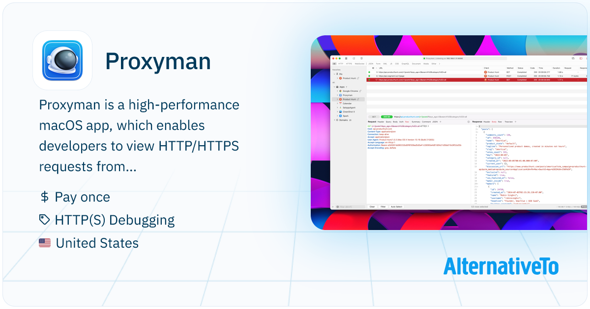 Proxyman: Capture and debug HTTP(s) requests with ease. | AlternativeTo
