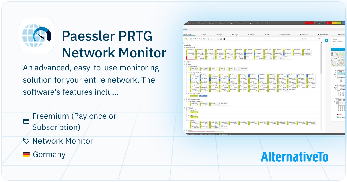Paessler PRTG Network Monitor: Monitor network traffic, uptime, and ...