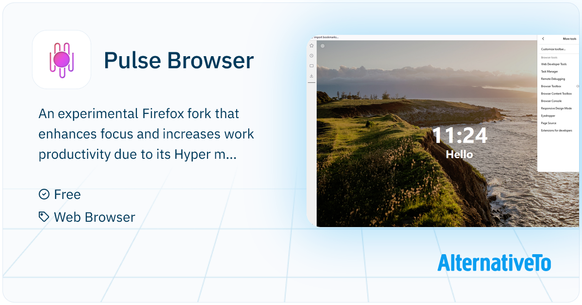 Pulse Browser: An experimental Firefox fork that enhances focus and increases work | AlternativeTo