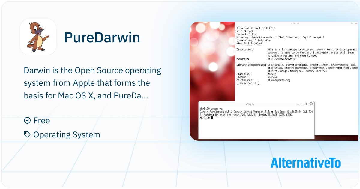 PureDarwin: Darwin is the Open Source operating system from Apple that ...