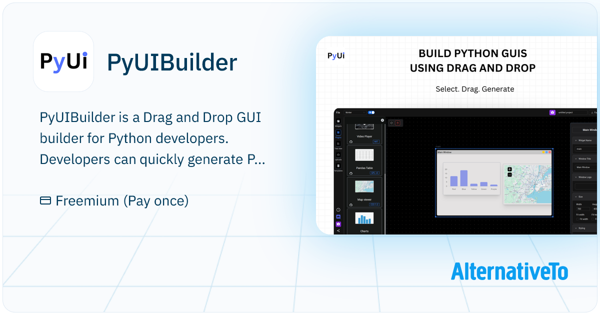 PyUIBuilder: Build Python GUIs like Canva | AlternativeTo