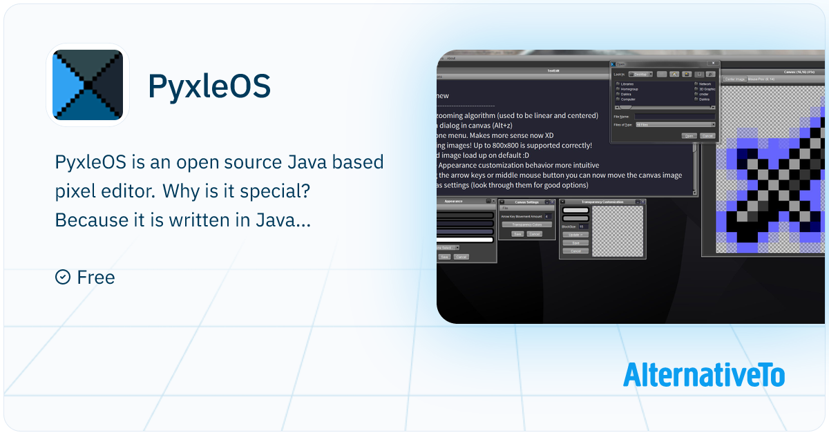 PyxleOS: Open source Java based pixel editor | AlternativeTo